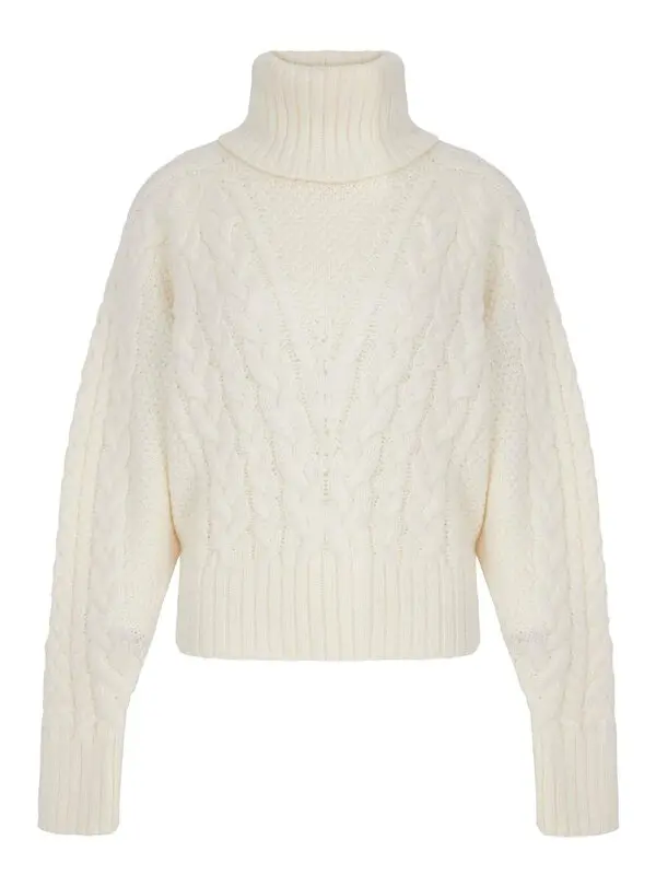 EMILIA WICKSTEAD Cashfeel Cable Knit Sweater - Ivory