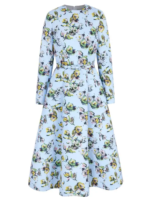 EMILIA WICKSTEAD Capucine Dress In Green Floral Print - Yellow
