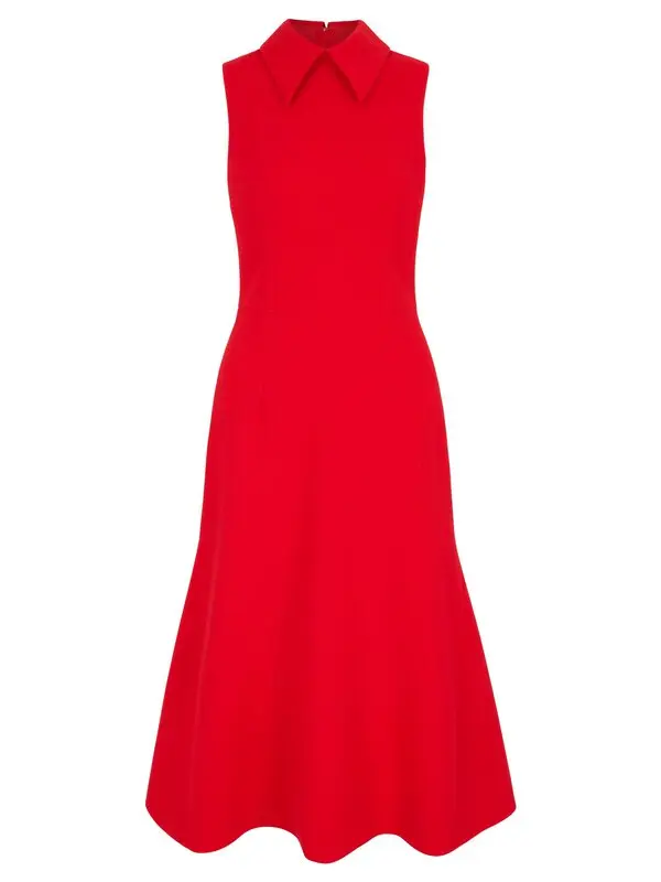 EMILIA WICKSTEAD Leontine Dress In Wool Crepe - Red