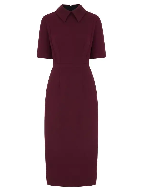 EMILIA WICKSTEAD Valletta Dress In Single Wool Crepe - Plum