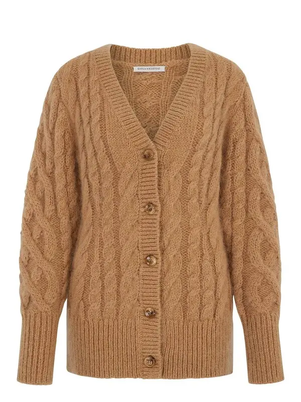 EMILIA WICKSTEAD Ross Mohair Cardigan - Brown