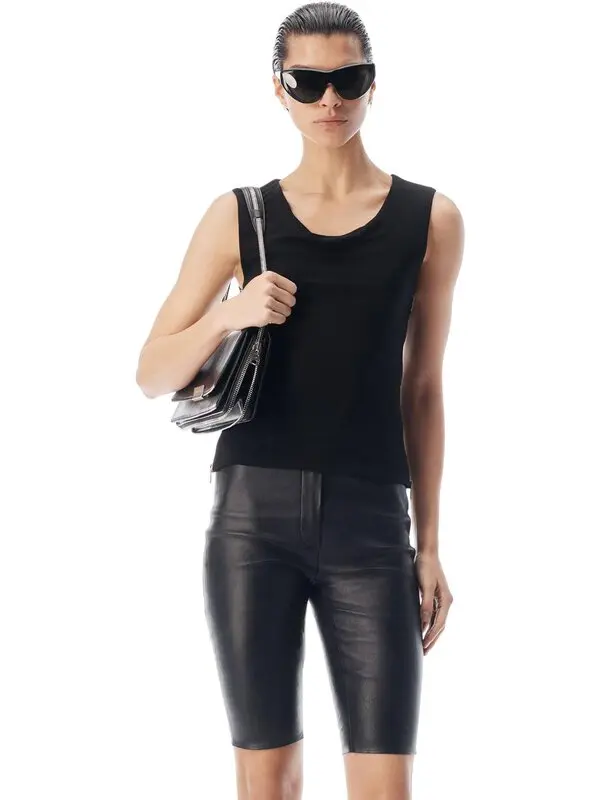 Alexander Wang Zipper Detail Cowl Neck Tank - Black