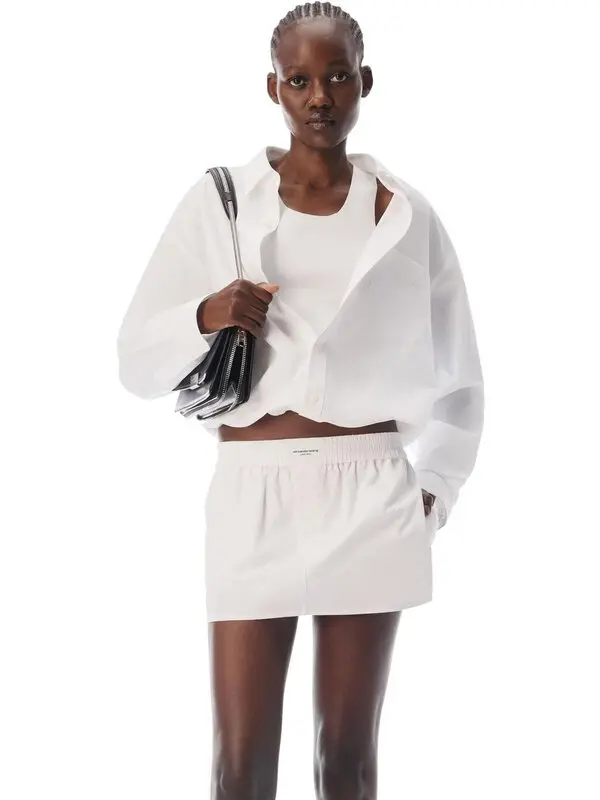 Alexander Wang Gathered Button Down Shirt With Tank - White