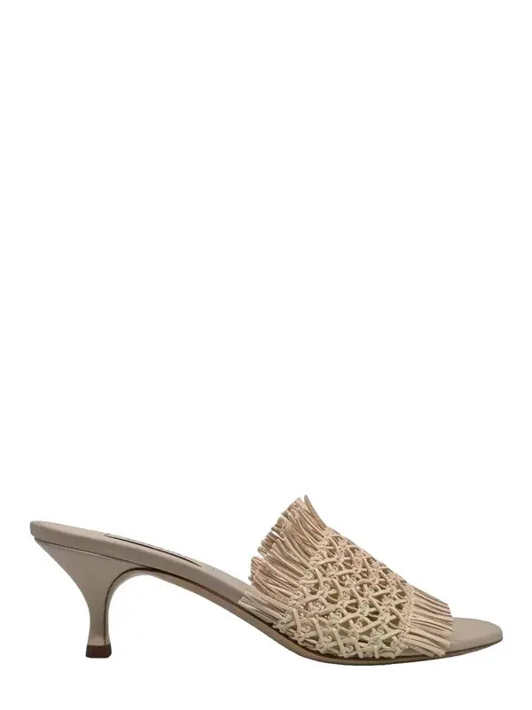 Casadei Fringe Detail Heeled Sandals - Neutrals