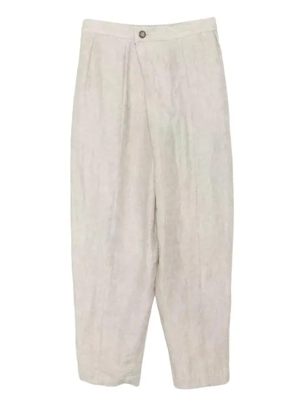 CHIAHUNG SU Hand-woven Yarn-dyed Trousers - Neutrals