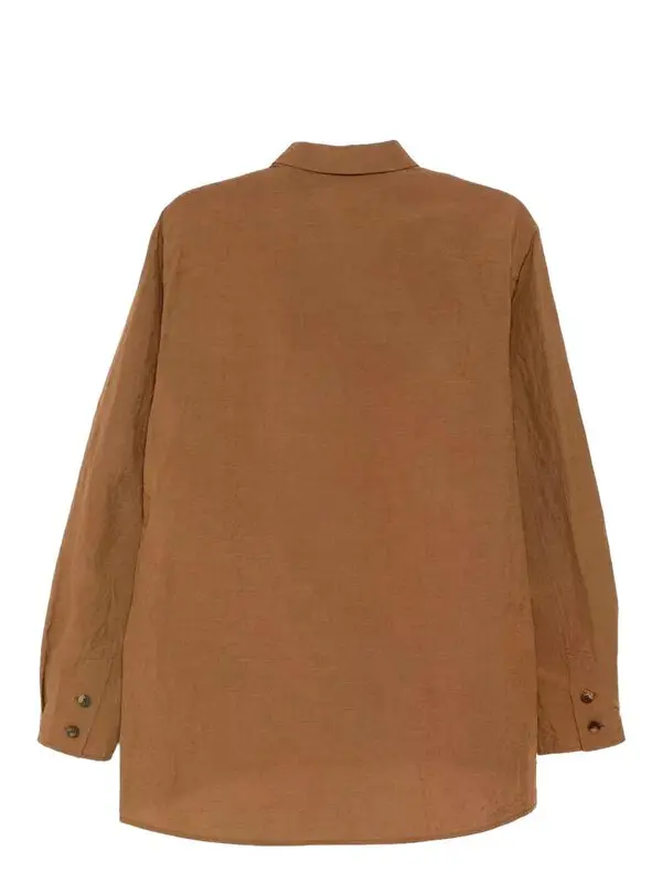 FORME D'EXPRESSION Arc Round-collar Shirt - Brown