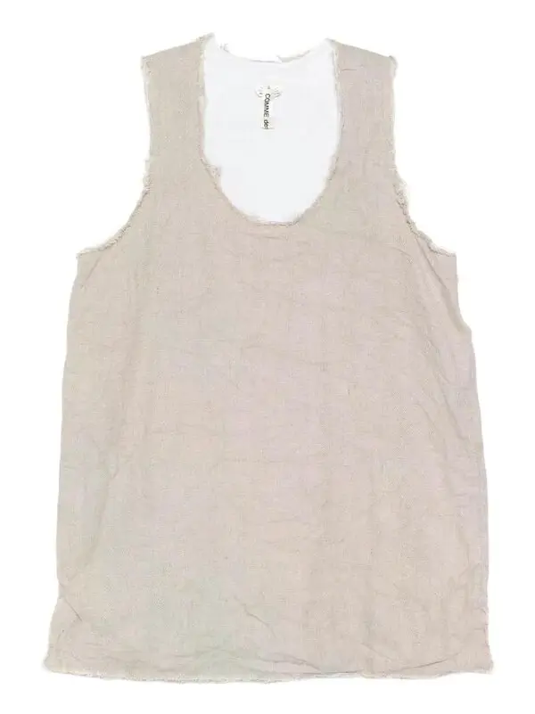 Comme Des Garçons Sleeveless Top With Frayed Edges - Neutrals