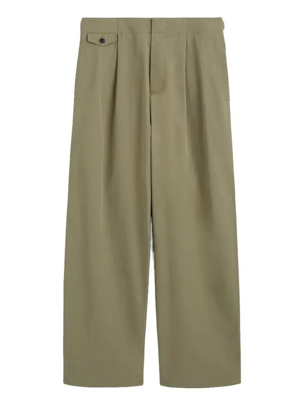 Cos Pocket-detail Relaxed-fit Wide-leg Pants - Green