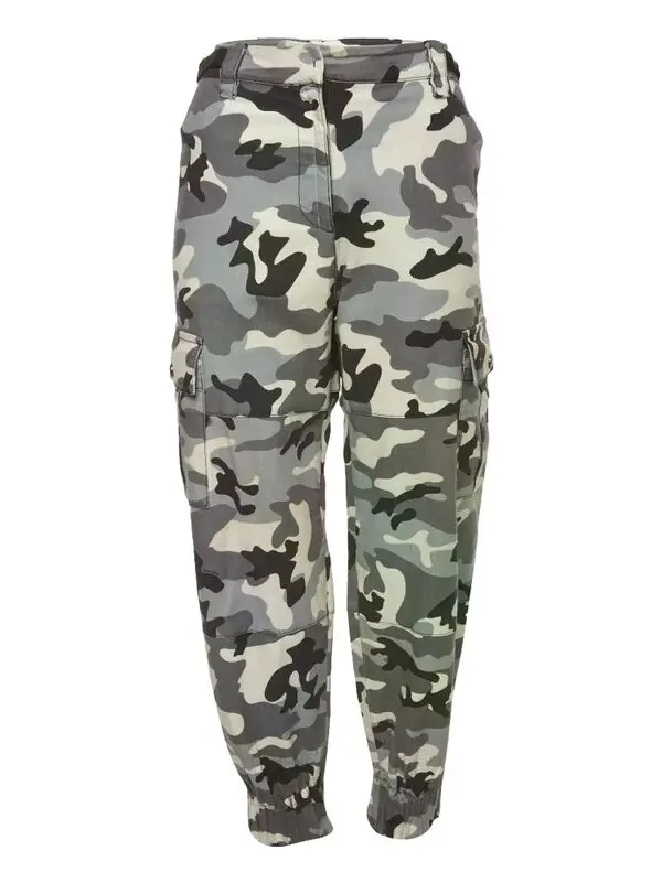 Miu Miu Camouflage Print Cargo Pants - Grey