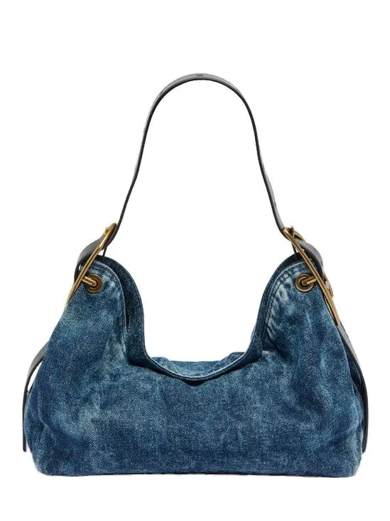 DIESEL® D-line Denim Shoulder Bag - Blue