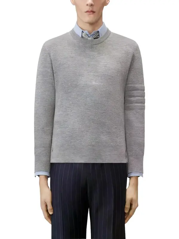 Thom Browne 4-bar Ottoman Milano-stitch Jumper - Grey