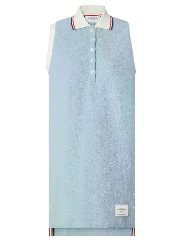 Thom Browne Sleeveless Polo Mini Dress - Blue