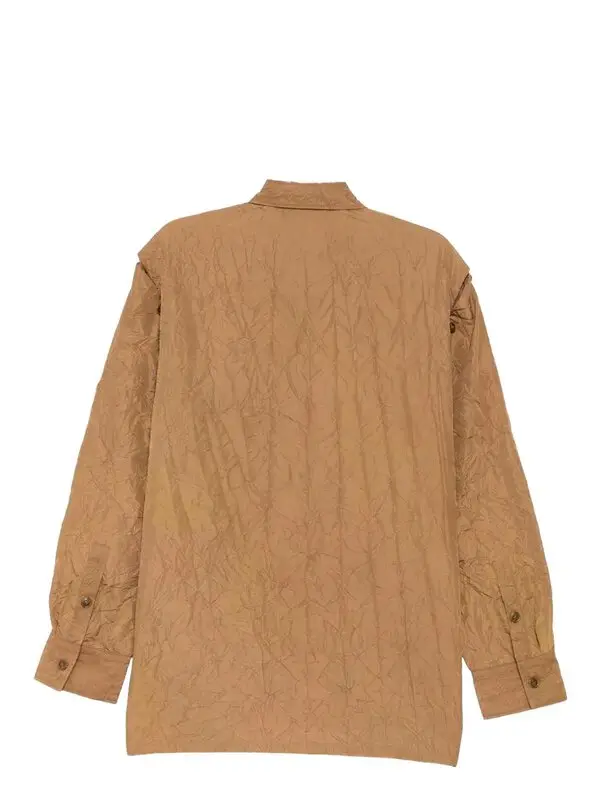 QASIMI Removable-sleeve Crinkled-effect Shirt - Neutrals