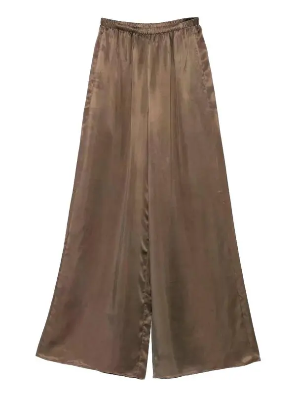 RUOHAN Satin-finish Elasticated-waist Trousers - Brown