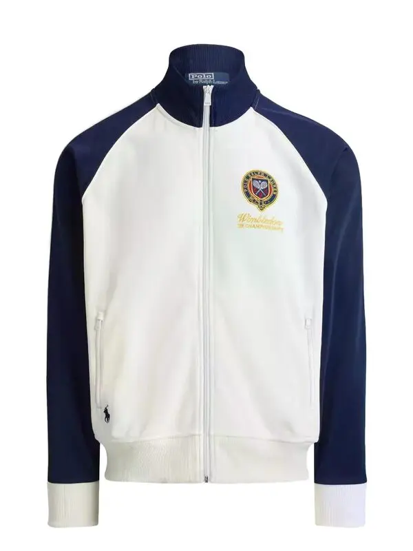 Polo Ralph Lauren Zip Tennis Patch Track Sweatshirt - Neutrals