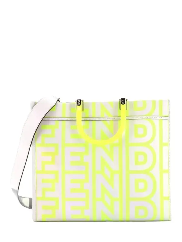 Fendi X Marc Jacobs Sunshine Shopper Printed Leather Medium Tote Bag - Grey