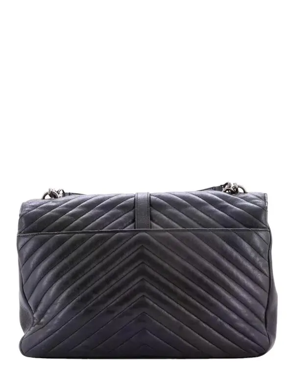 Saint Laurent Matelassé Chevron Leather Shoulder Bag - Black