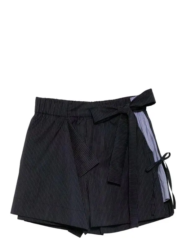 CRAIG GREEN Layered Pinstripe Shorts - Blue