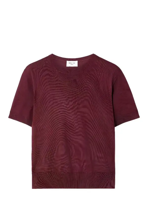Saint Laurent Burgundy Fine Knit T-shirt - Red