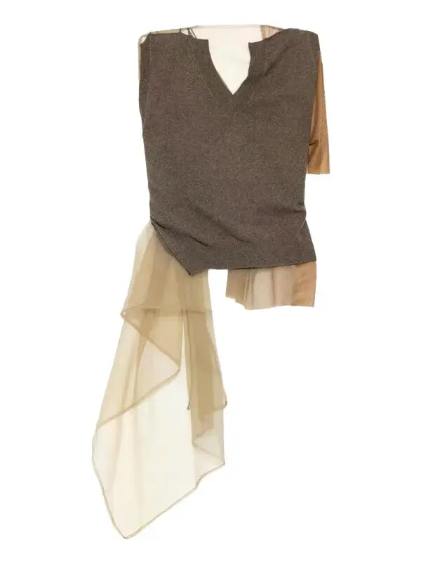 MAGLIANO V-neck Sleeveless Sweater - Brown