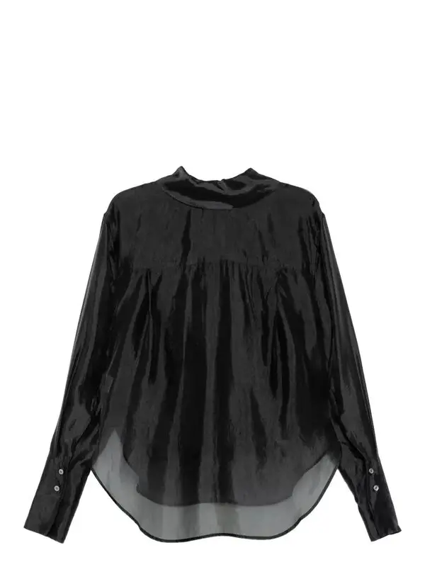 SYSTEM Sheer Scarf-tie Shirt - Black