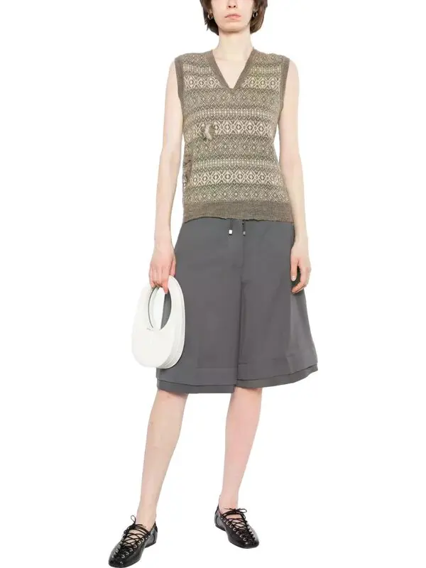 SYSTEM Drawstring Waist Shorts - Grey