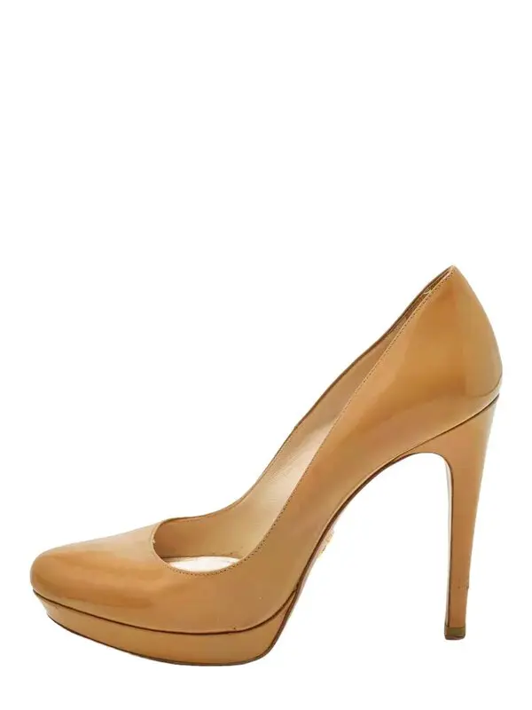 Prada Patent Leather Platform Pumps - Neutrals