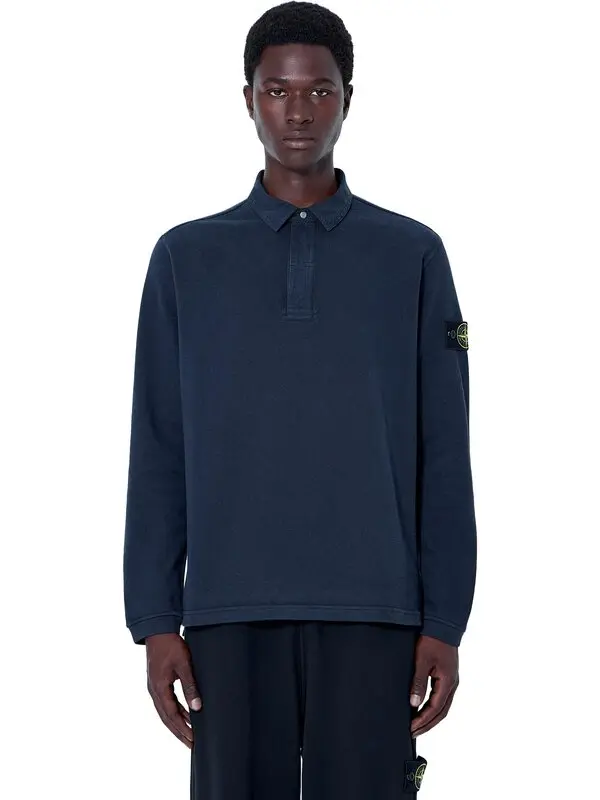 Stone Island Long Sleeve Polo Shirt - Blue