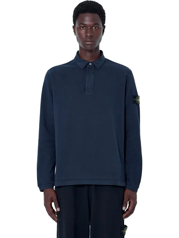 Stone Island Long Sleeve Polo Shirt - Blue
