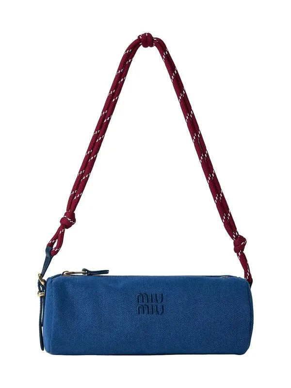 Miu Miu Gabardine Cylinder Shoulder Bag - Blue