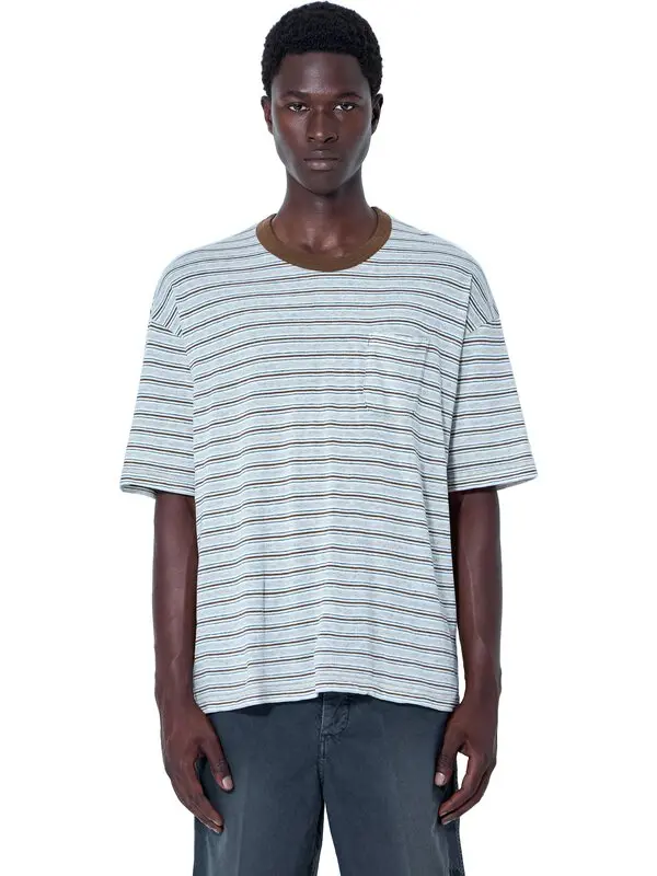 Visvim Mondo Border Stripe T-shirt - Gray