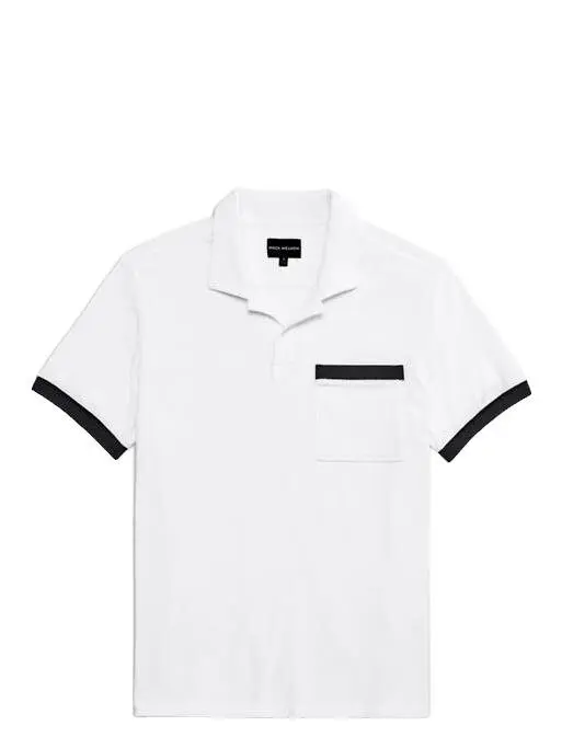 Mack Weldon Johnny Collar Terry Cloth Pocket Polo - Bright White