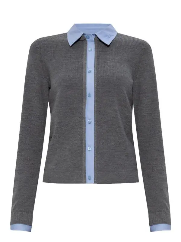 Gucci Logo-embossed Cardigan - Grey