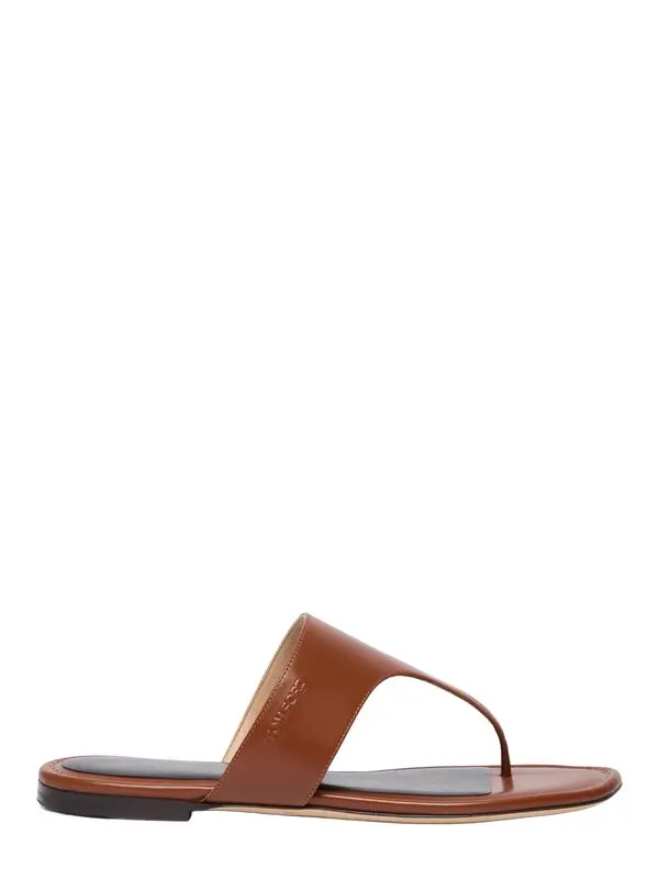 TOM FORD Julianne Calf Leather Thong Sandals - Brown