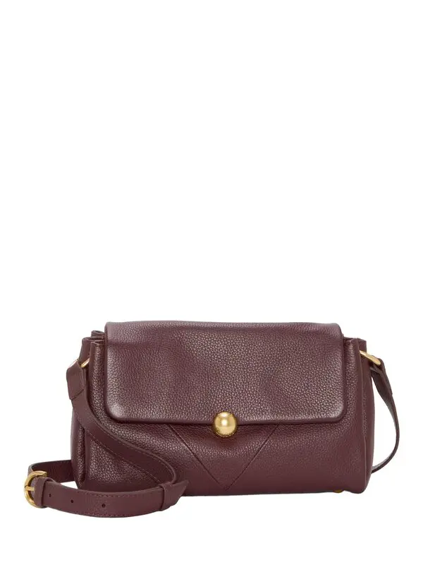 Vince Camuto Medna Crossbody Bag With Brass Hardware - Red Currant