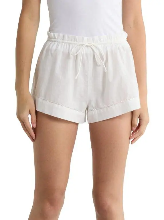 ETAM Orphee Cotton Pajama Shorts - Ecru