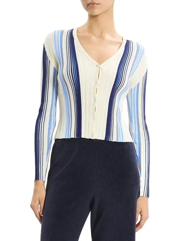 Theory Berk Rib Cardigan - Ivory Multi