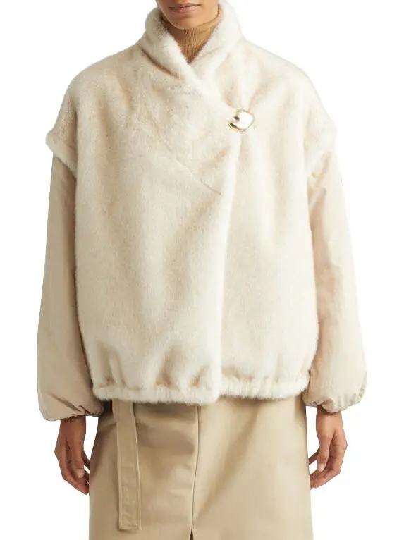 Moncler Chardonneret Layered Fleece Jacket - Beige