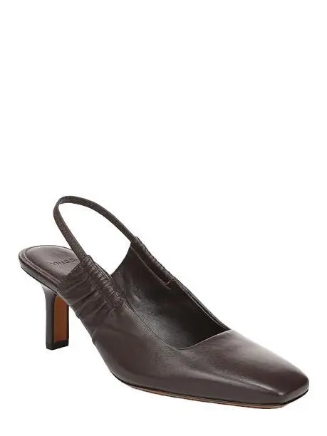 Vince Leather Slingback Pumps - Ganache