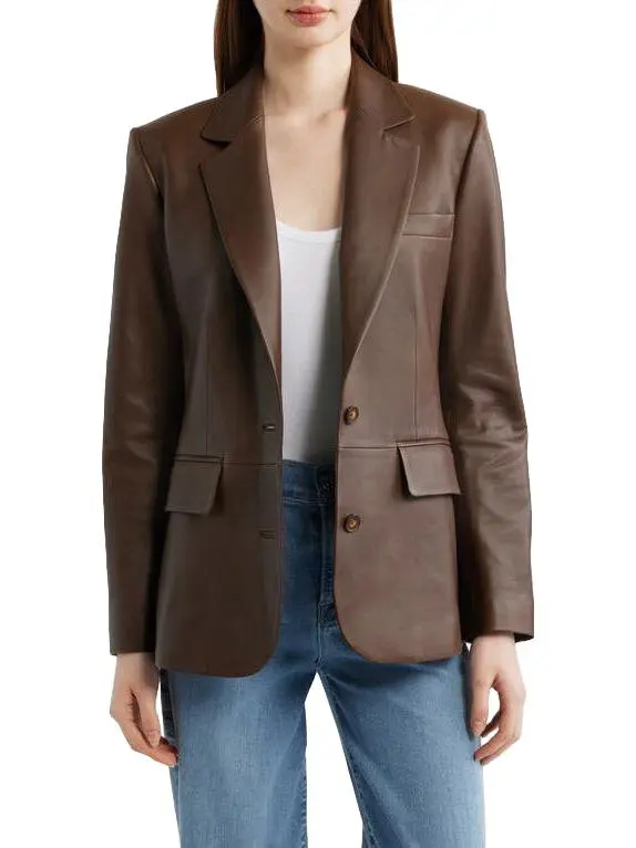 Rag & Bone Archer Leather Blazer - Brown