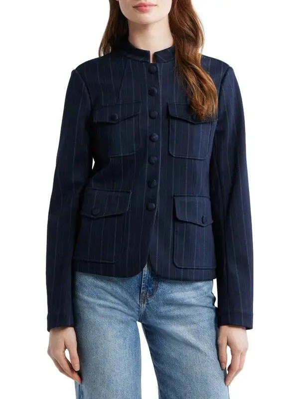 Rag & Bone Marlowe Ponte Knit Blazer - Navy Multi