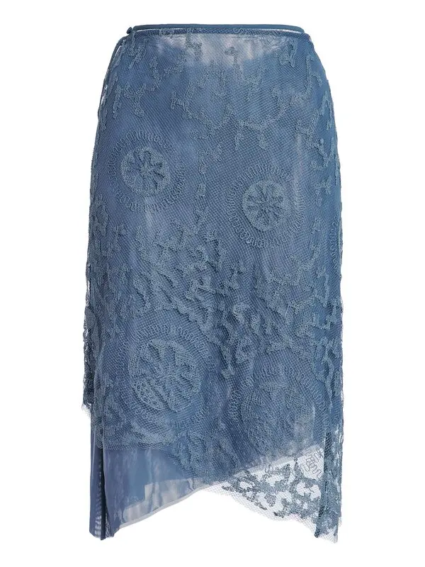 SIR. Leif Lace Midi Skirt - Blue
