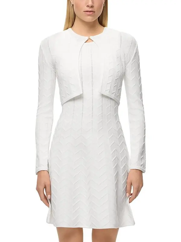 Herve Leger The Ellis Cropped Jacket - Alabaster
