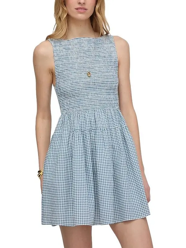 Hill House Home Cosima Mini Gingham Dress - Lagoon Gingham
