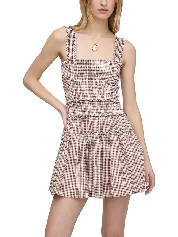 Hill House Home The Azalea Mini Dress - Cognac Gingham