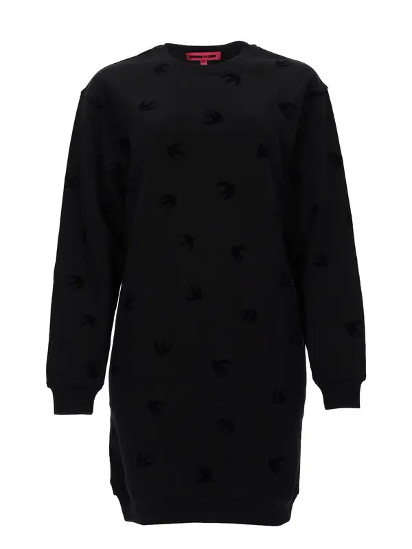 Alexander McQueen Mini Dress With All-over Print - Black