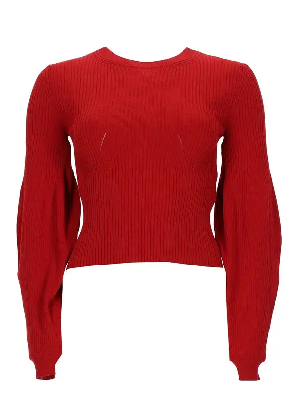Stella McCartney Ribbed Viscose Knit Top - Red
