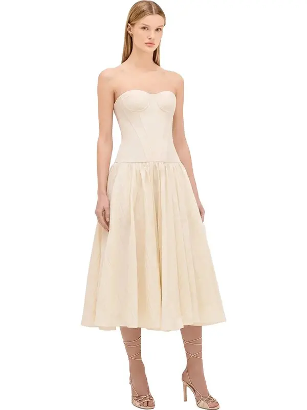 Alexis Samira Strapless Corset Dress - Ivory