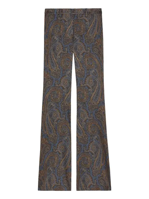 Etro Paisley Jacquard Flared-leg Trousers - Multicoloured