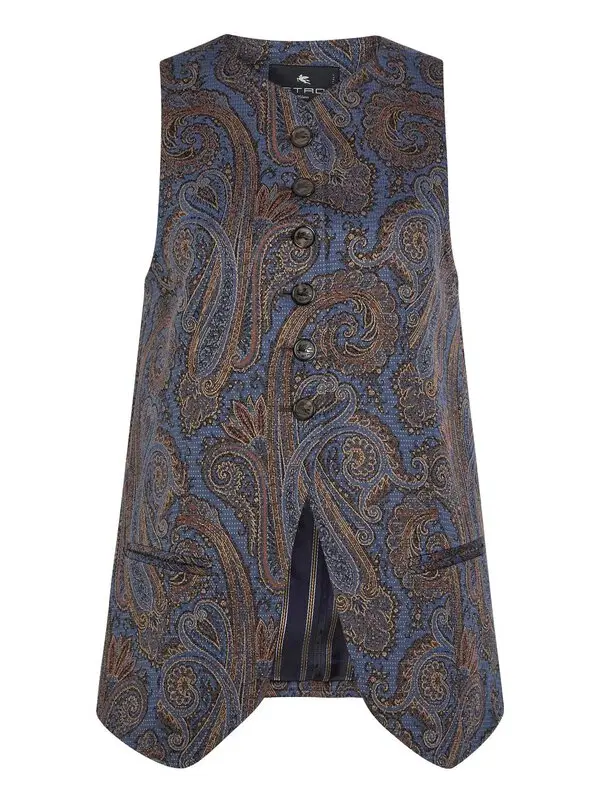 Etro Paisley Jacquard Woven Vest - Multicoloured